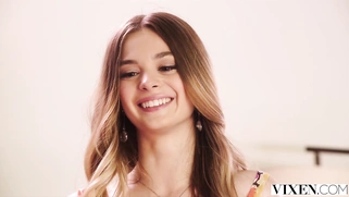 VIXEN Naughty College Teen Molly Seduces Older Man - Porn Movies - 3Movs